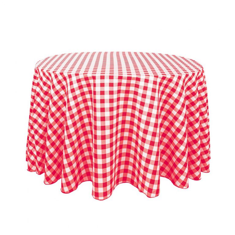 Round Checkered Tablecloth Rental - ASAP Linen
